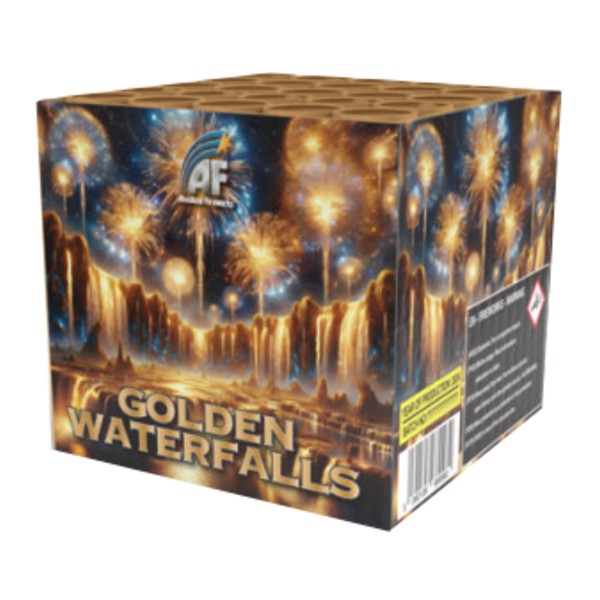 Golden Waterfalls 25 shot aerial firework – JordansFireworks